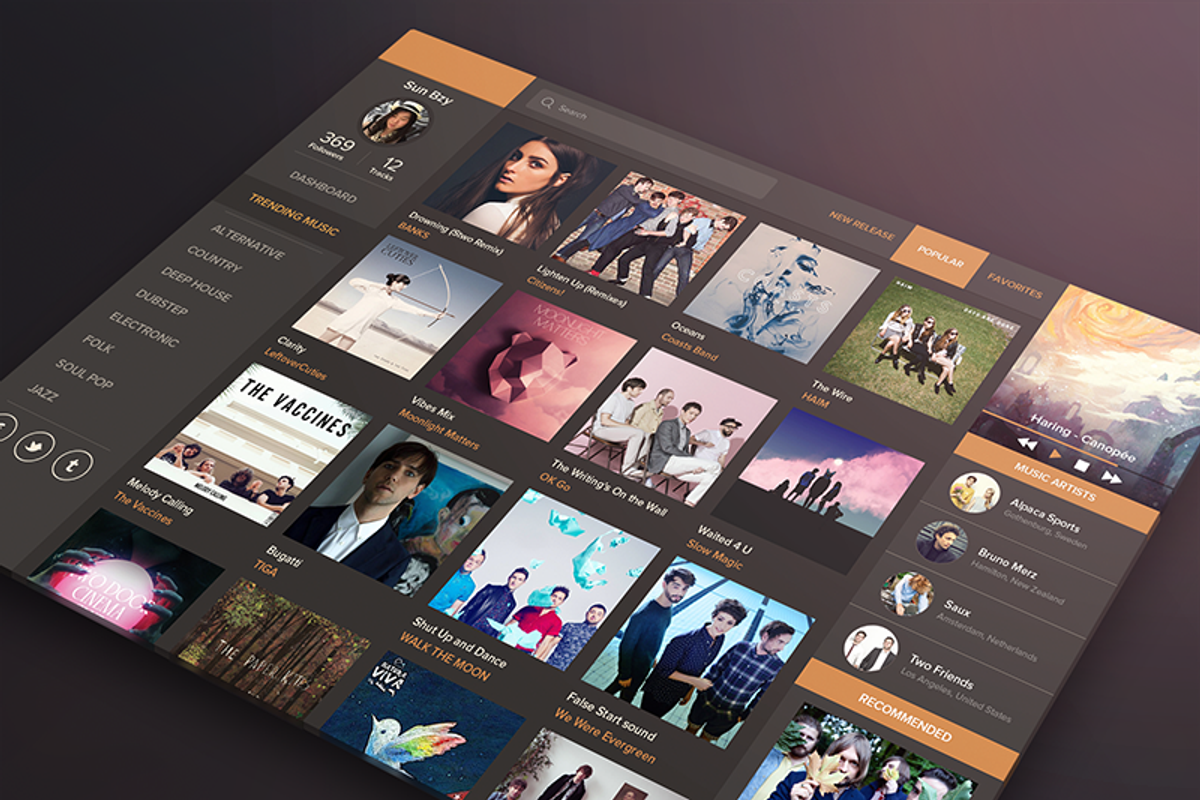 Music Dashboard, an UI Kit Template by Sunbzy