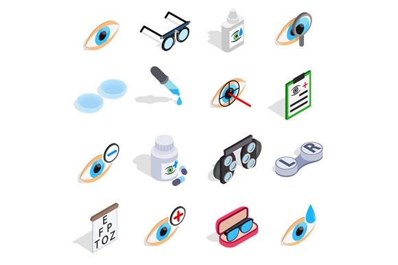 Optometry icons set, an Icon by Ylivdesign | Creative Market