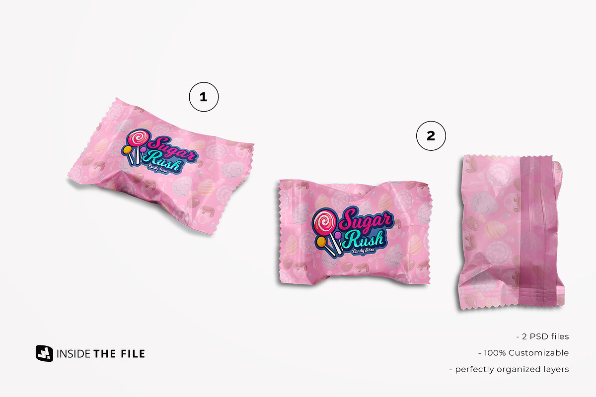 Candy Sachets Packaging Mockup