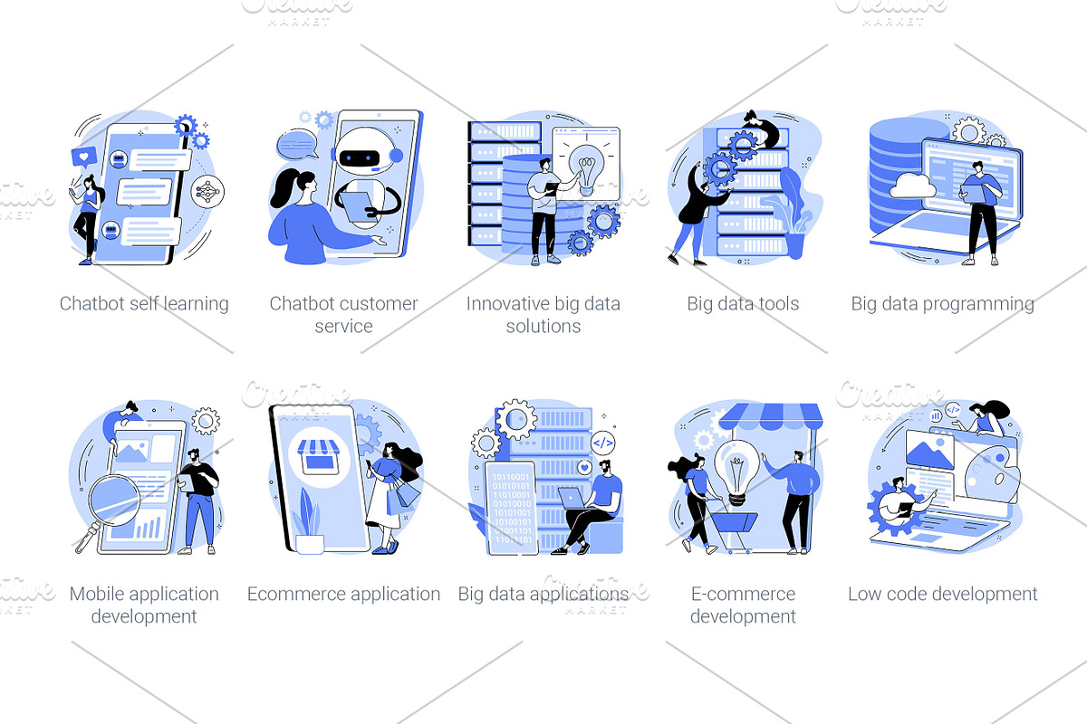 Development UI illustrations vol.2, a Templates & Theme by Visual ...