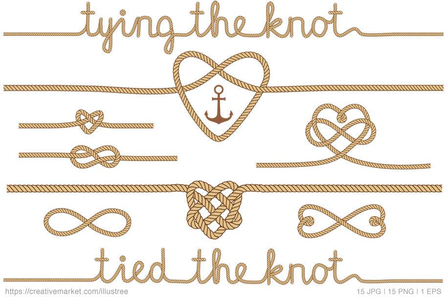 Tying the knot, beige vector set, a Graphic by Illustree
