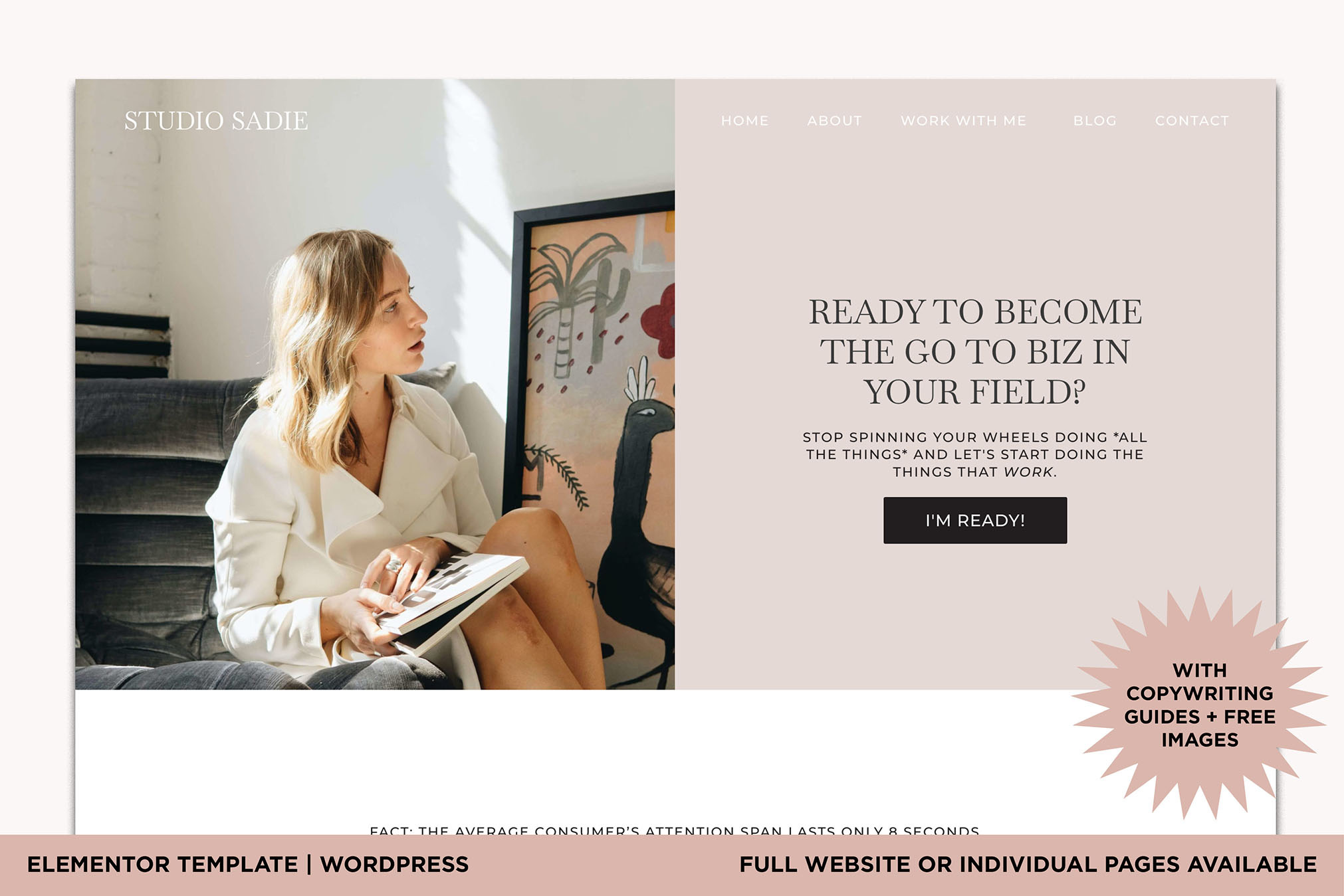 Contemporary Services Page | Elementor Template for WordPress - Sadie