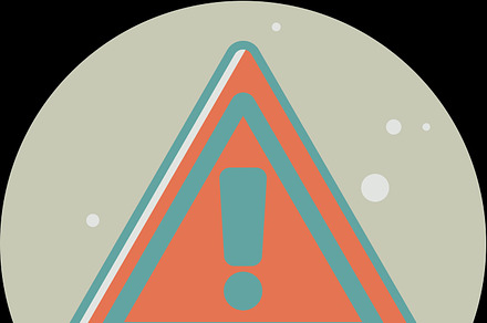 Attention sign icon with long shadow. Simple circle icon., an Object ...