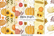 pumpkin pattern digital paper, an Illustration by Sunflower Day Love