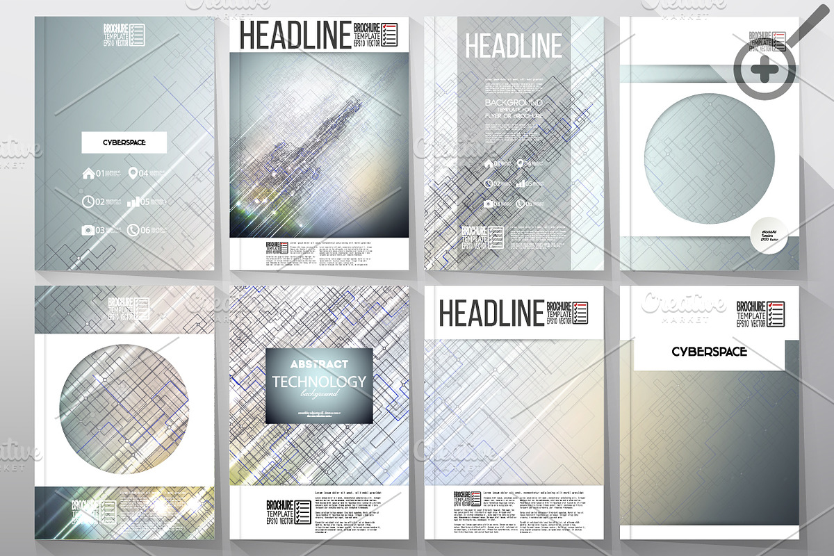 Set of templates for brochures, a Technology Illustration by VectorShop