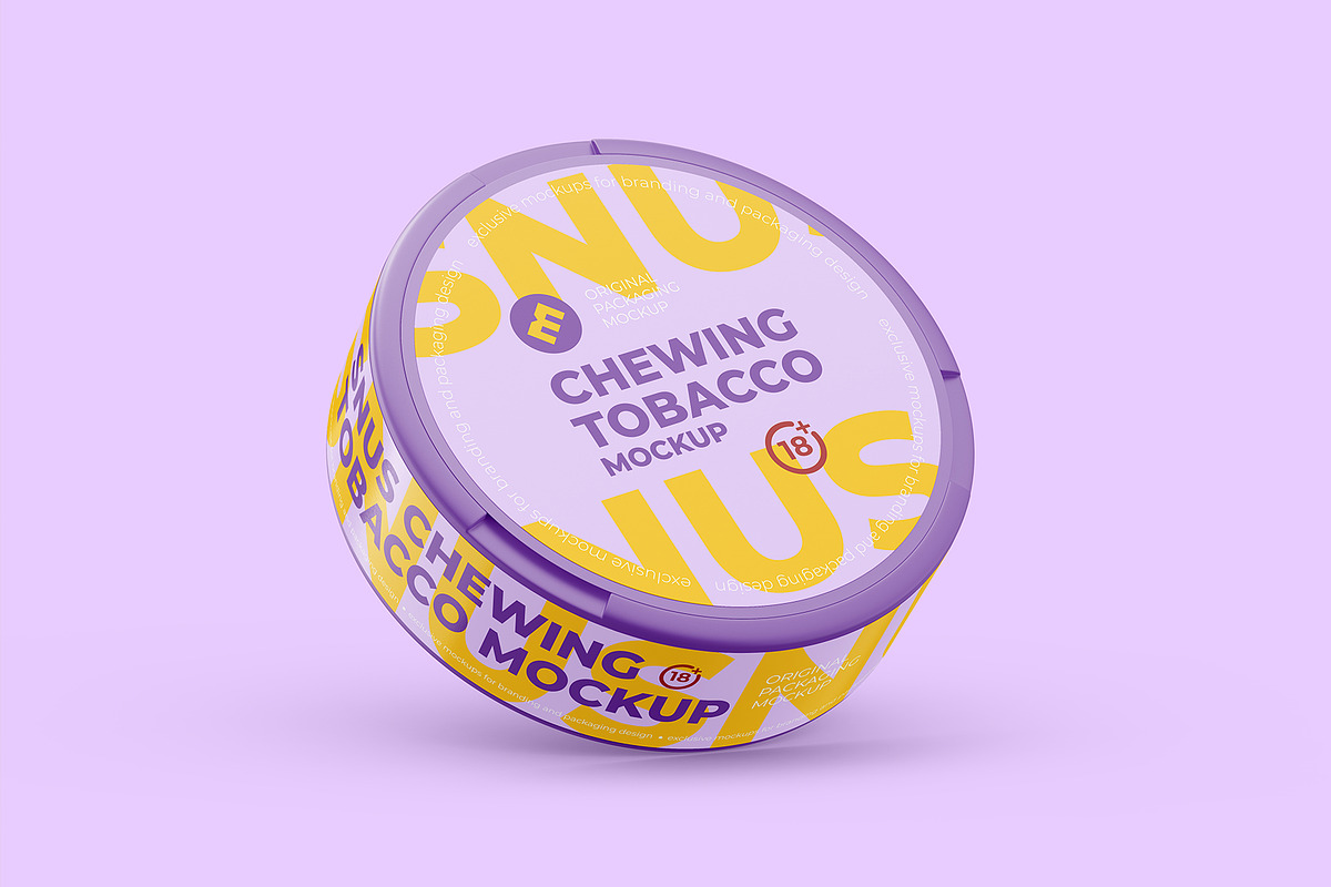 Snus Chewing Tobacco Can Mockup, a Packaging Mockup by easymock 2