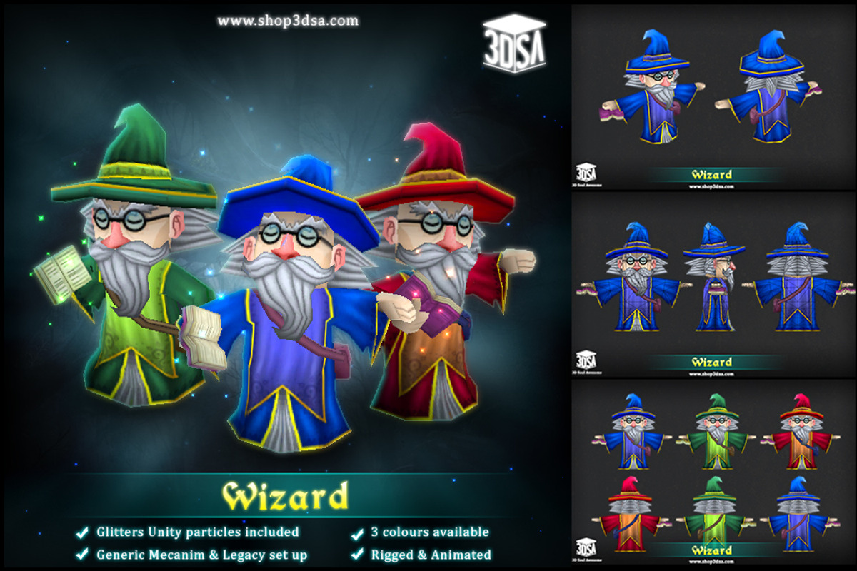 Wizard, a Characters & Person 3D Model by Meshtint Studio