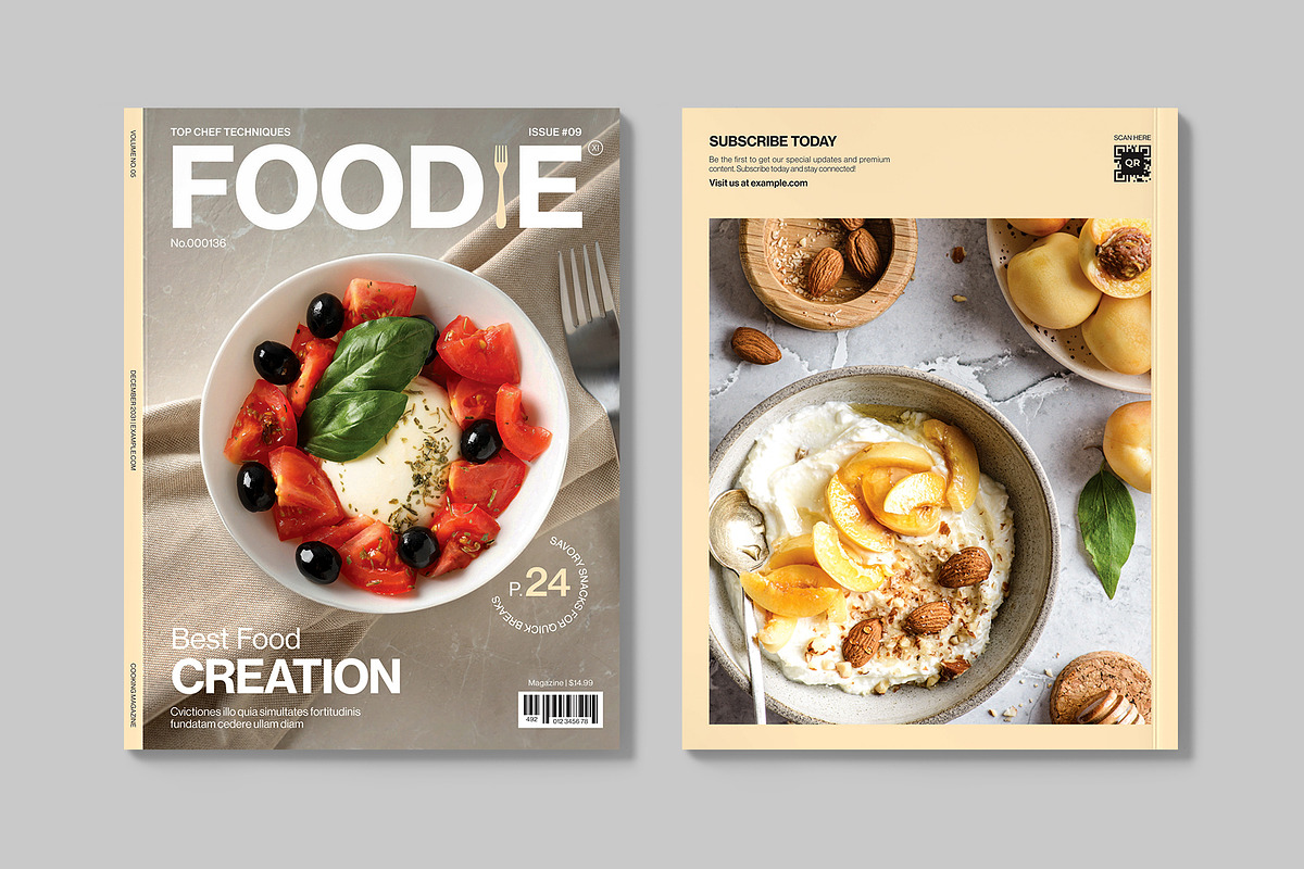 Food & Cooking Magazine Template, a Magazine Template by BrandPacks