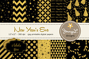 New Year Digital Papers, a Pattern Graphic by JennyL Designs