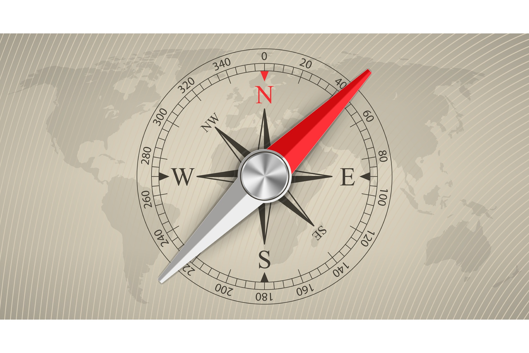 Wind rose magnetic travel compass., a Transportation Illustration by ...