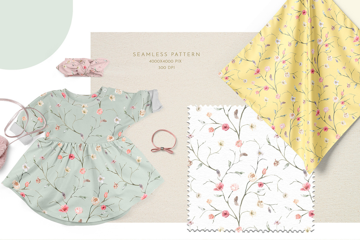 Spring Watercolor floral bundle