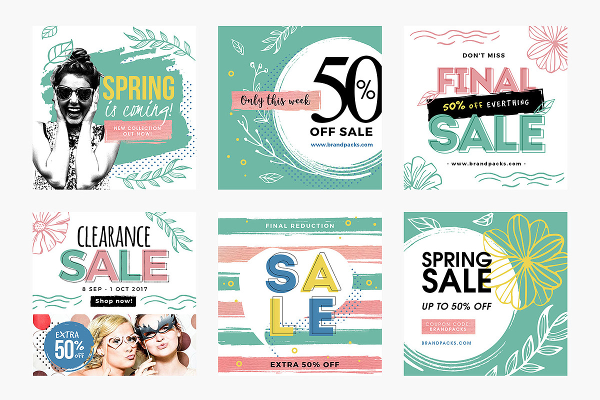 Spring Social Media Templates Pack, a Social Media Template by BrandPacks