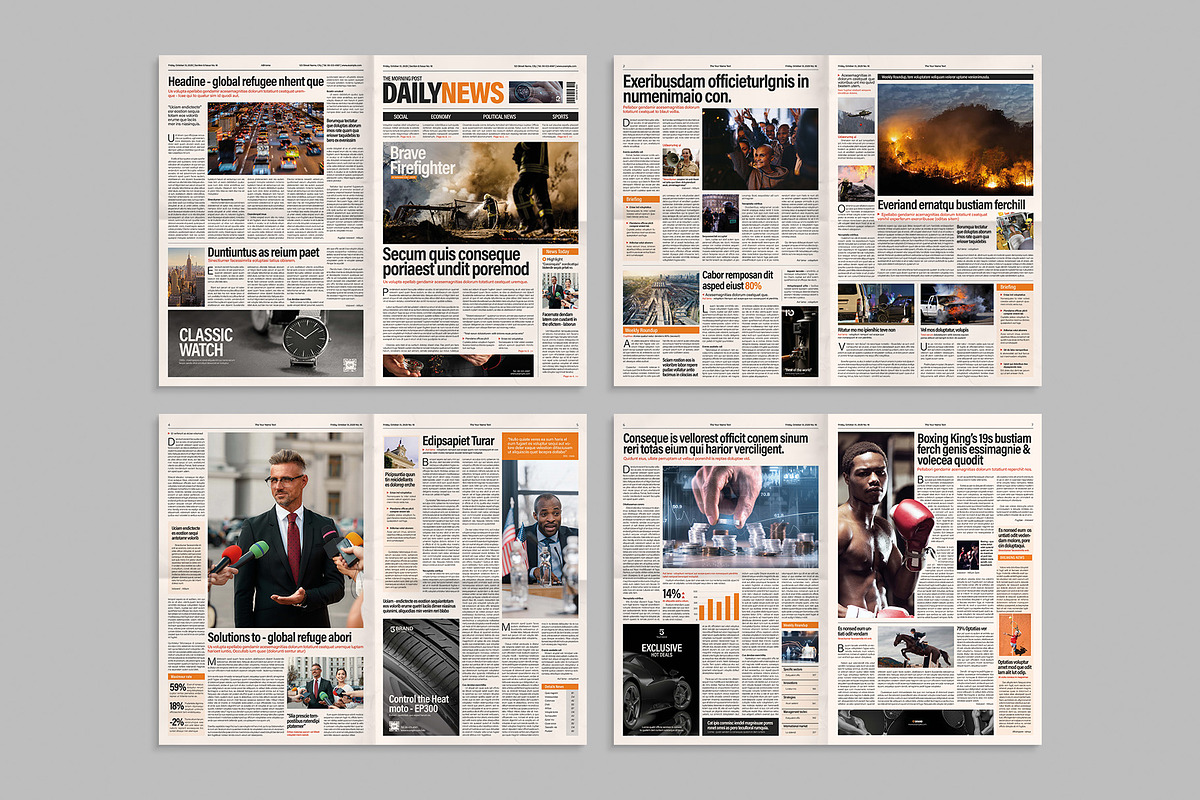 Tabloid Newspaper Template, a Magazine Template by BrandPacks