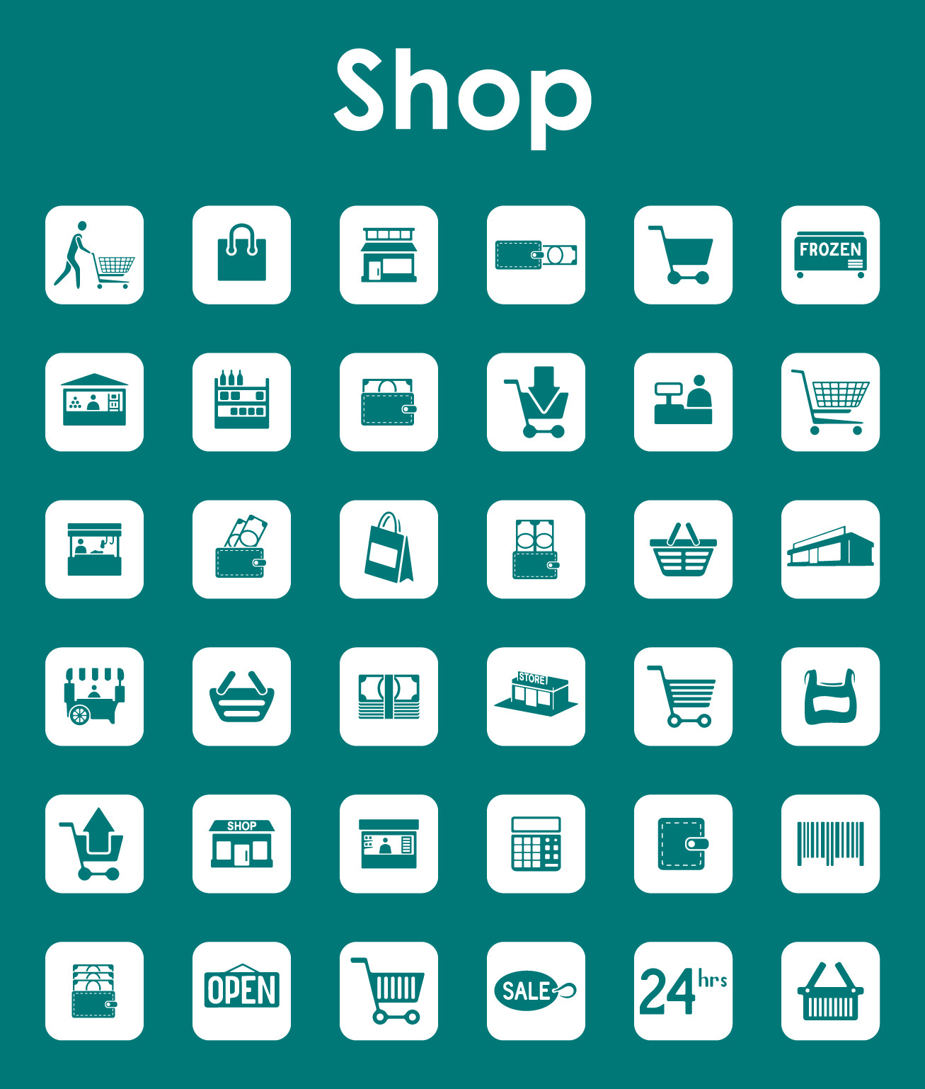 Set of shop simple icons, an Icon by Palau