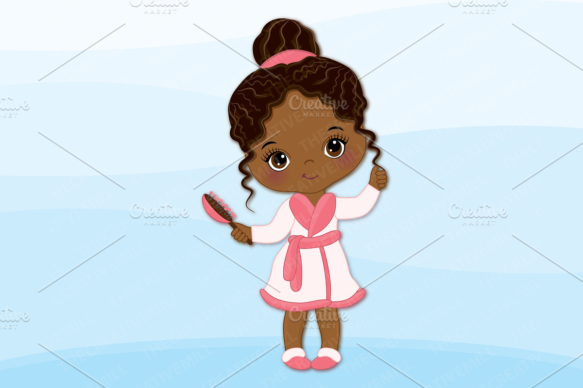 Vector African American Spa Girls, an Illustration by TheCreativeMill