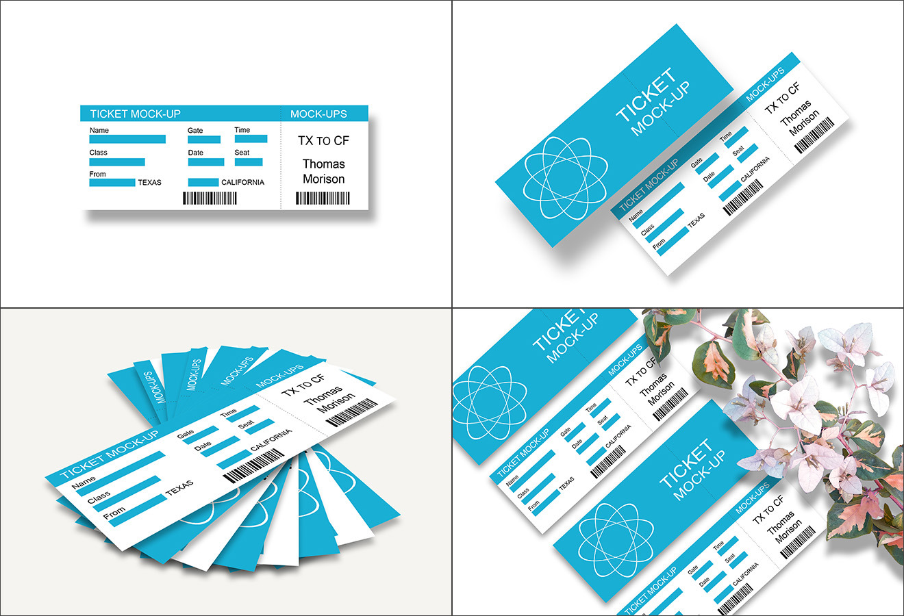 Ticket Mock-Up 01, a Print Template by Graphicsworld125