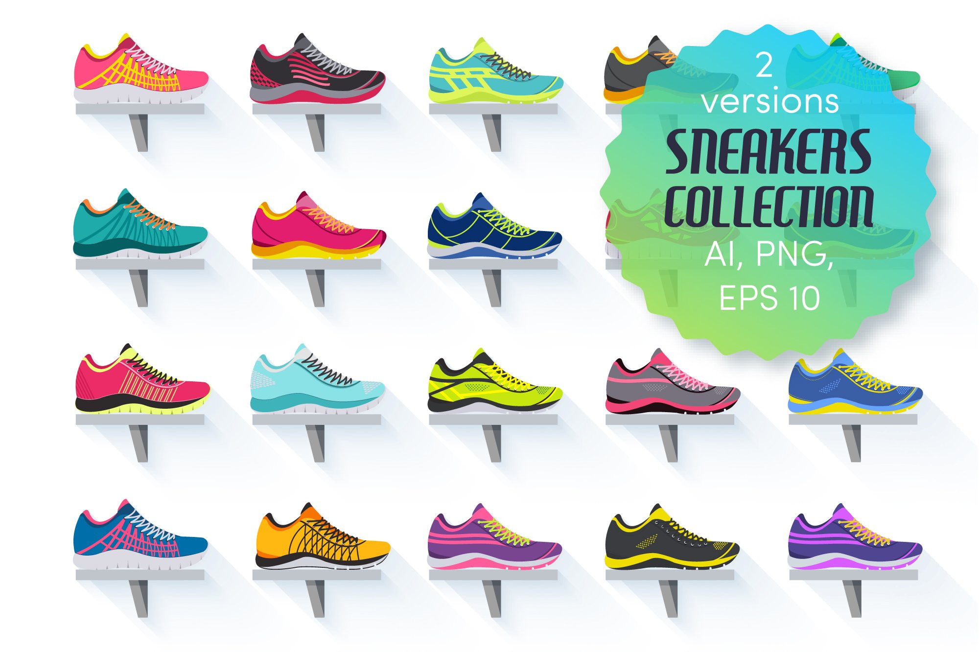 set of sneakers wear - vector, an Object Graphic by LineTale