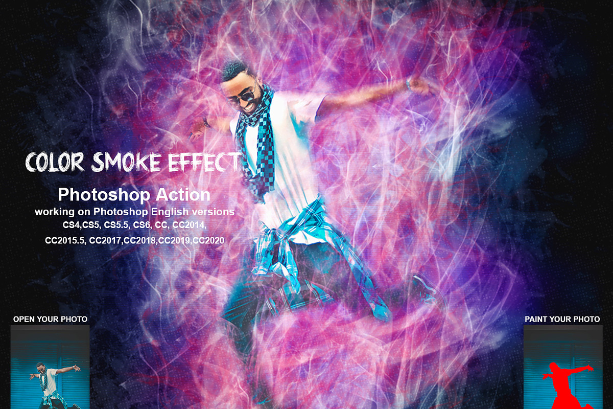 Color Smoke Effect Photoshop Action, an Action Add-On by Studio Retouch ...