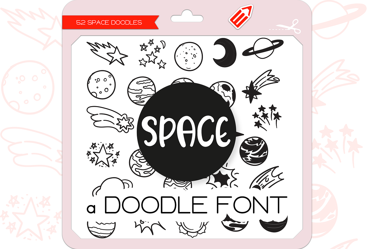 Space Doodles - Dingbats Font, a Symbol Font by WADLEN