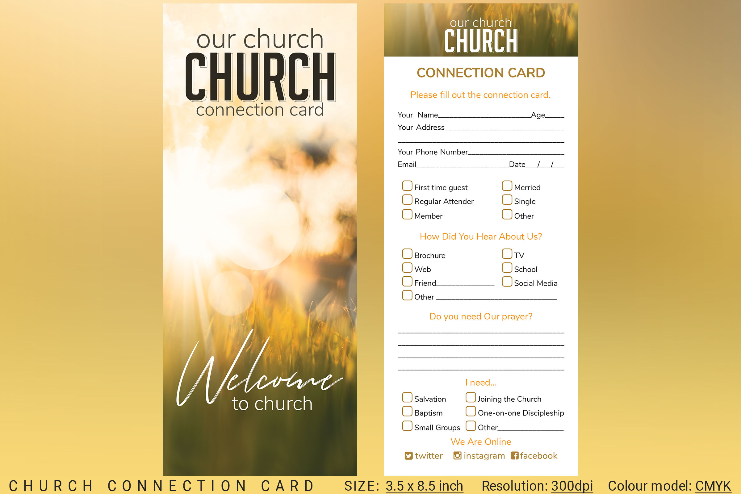 Church Connection Card, a Card Template by Artolus