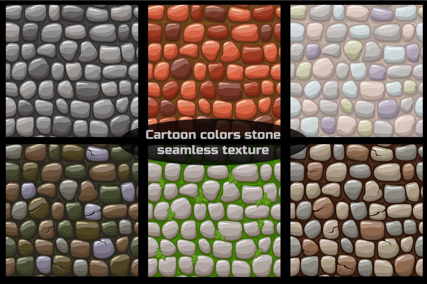 cartoon stone texture, vector seamless background | Textures ~ Creative ...