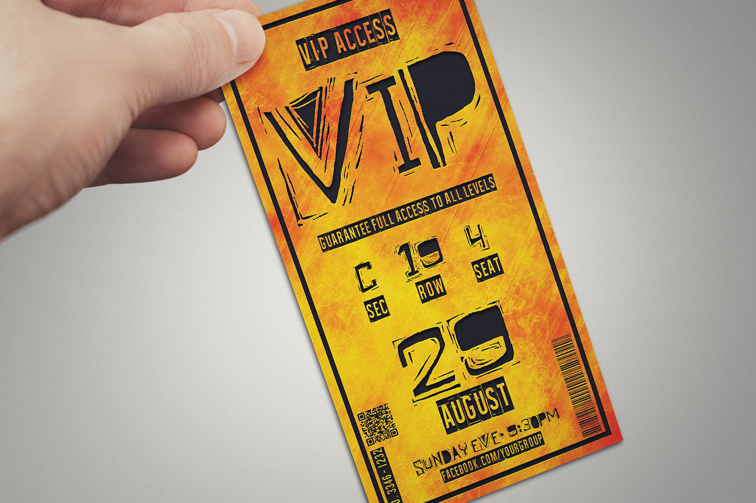 Multipurpose fire style VIP PASS, a Card Template by Tzochko