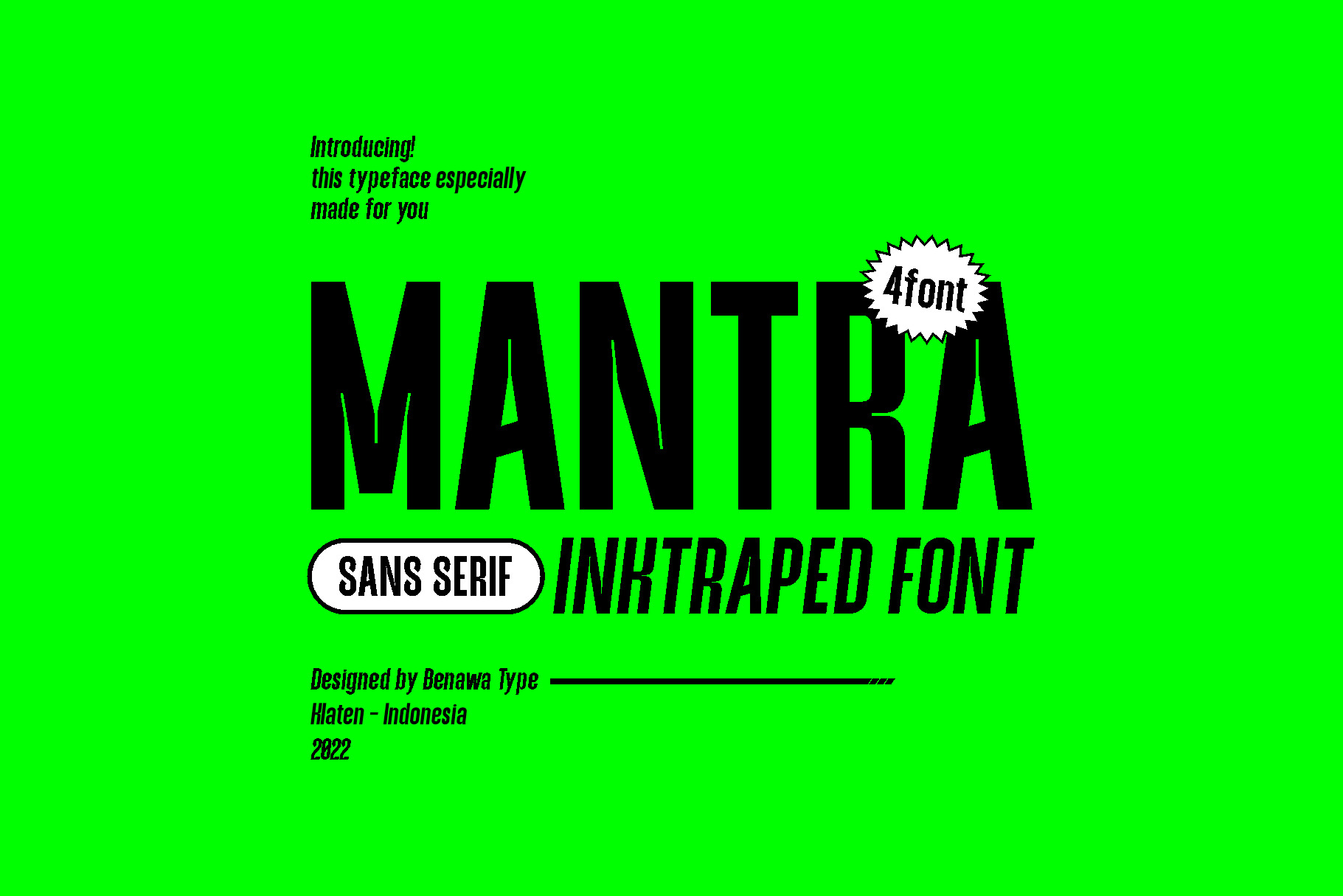 Mantra - Inktraped Sans Serif, a Sans Serif Font by Bentype Studio