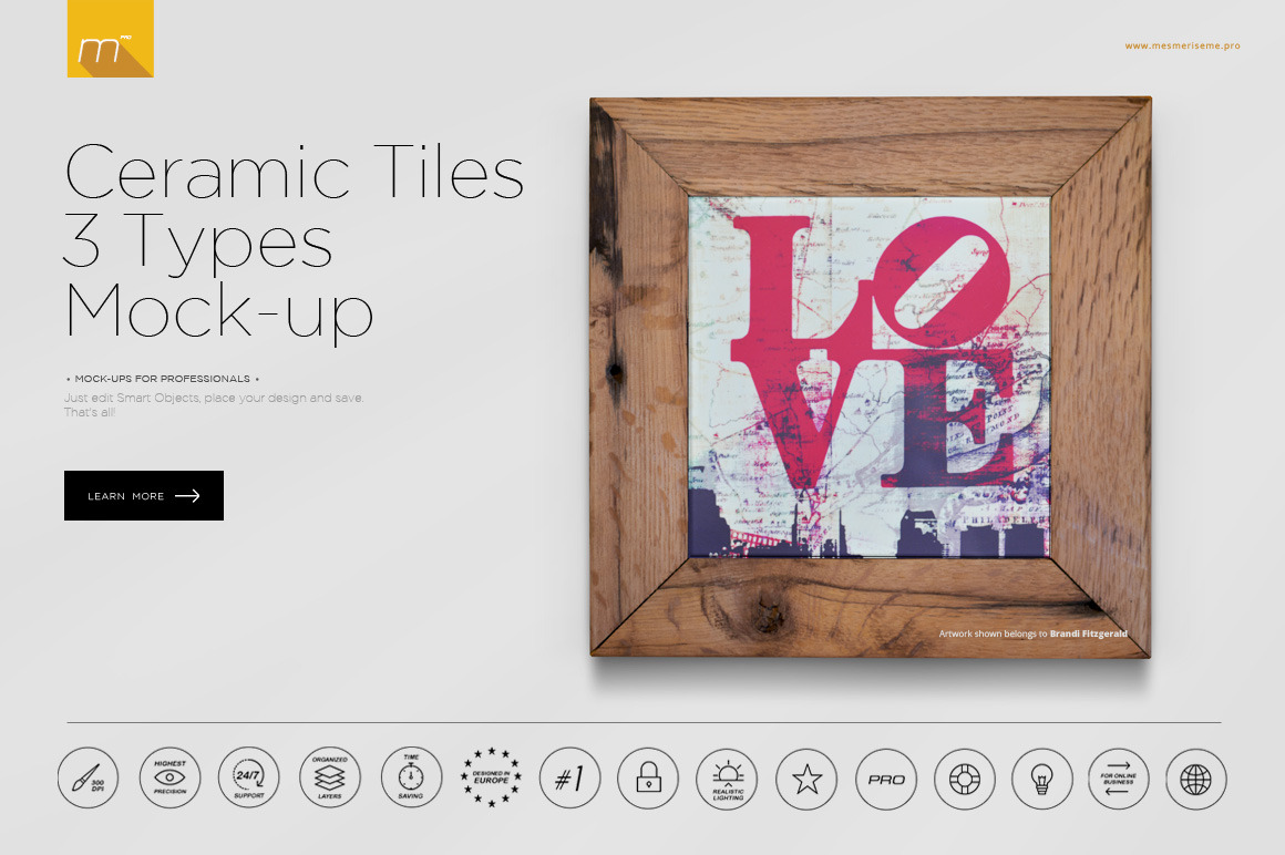 Ceramic Tile Mock-up, a Print Template by Mocca Mockups Store