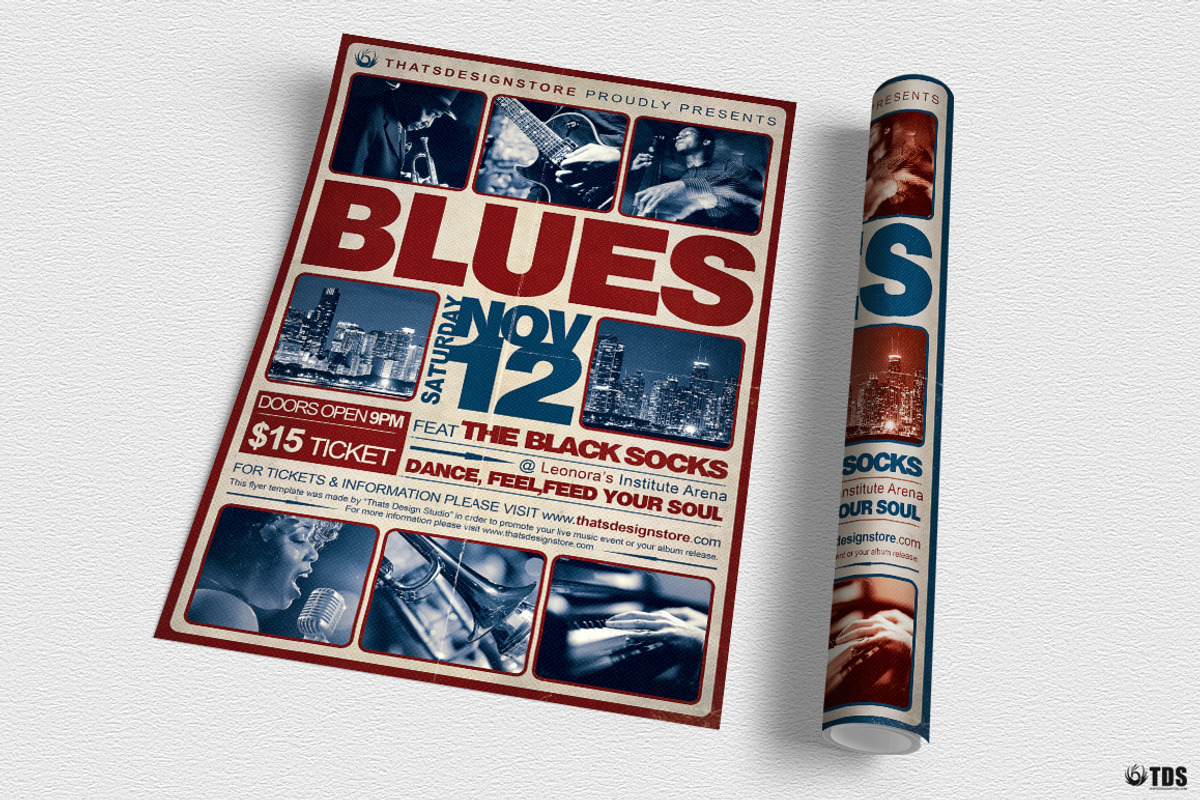 Blues Festival Flyer Template V2, a Flyer Template by ThatsDesign Art