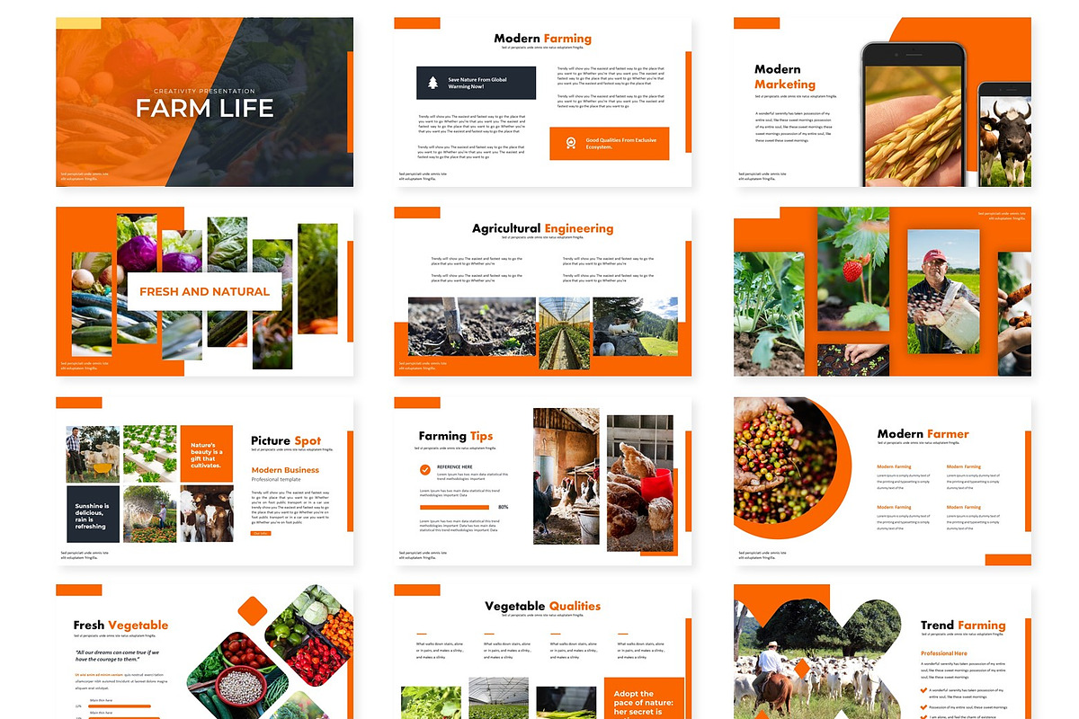 FarmLife - Google Slides Template, a Presentation Template by AQR Studio