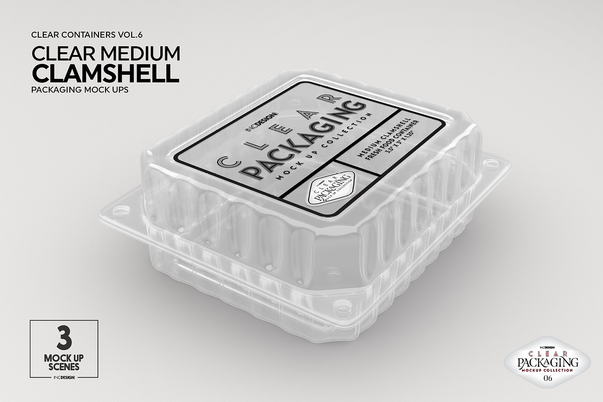 Medium Clamshell Packaging Mockup, a Product Mockup by INCDesign