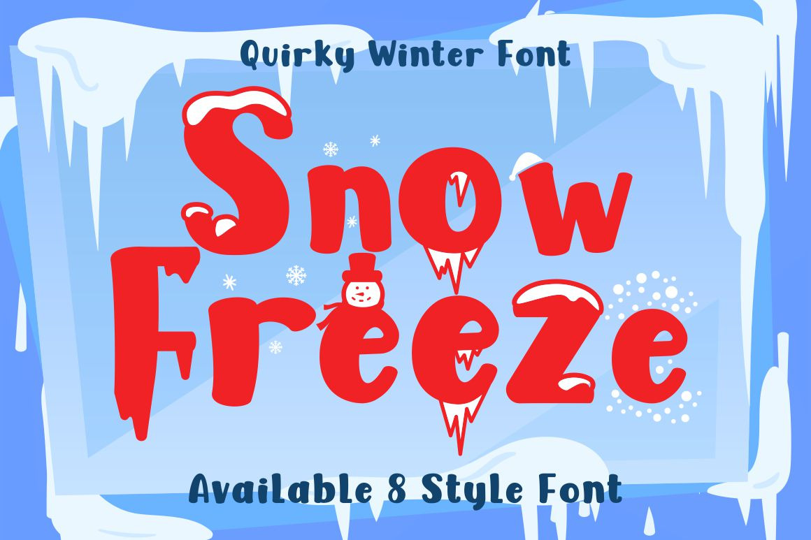 Snow Freeze - Quirky Winter Font, a Font by PutraCetol Studio