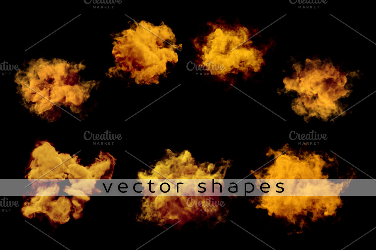 Vector fire shapes, an Illustration by Julvil