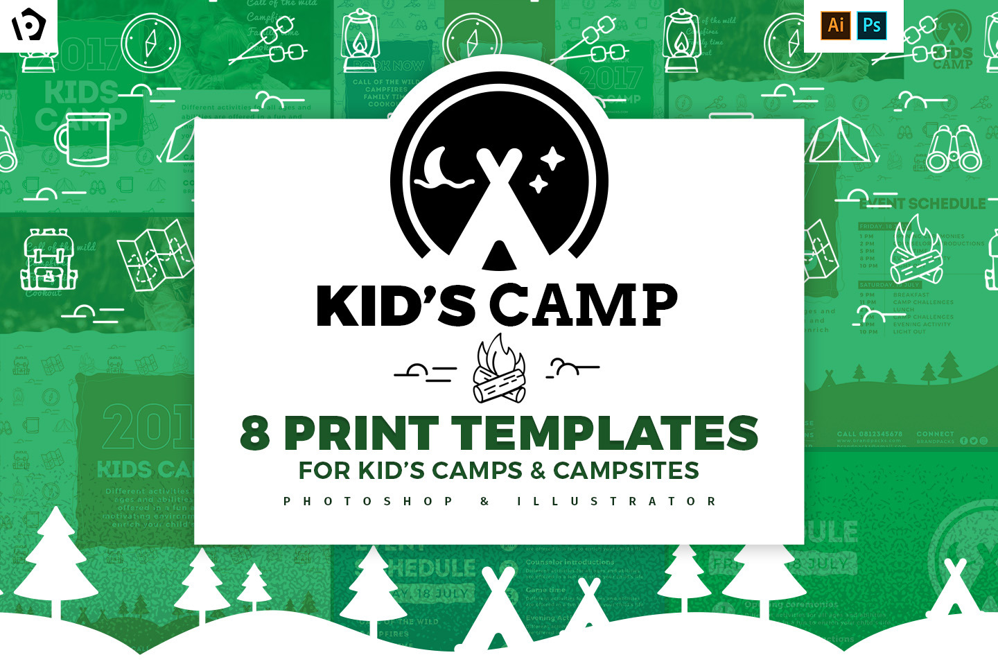 Kids Camp Templates Pack, a Flyer Template by BrandPacks