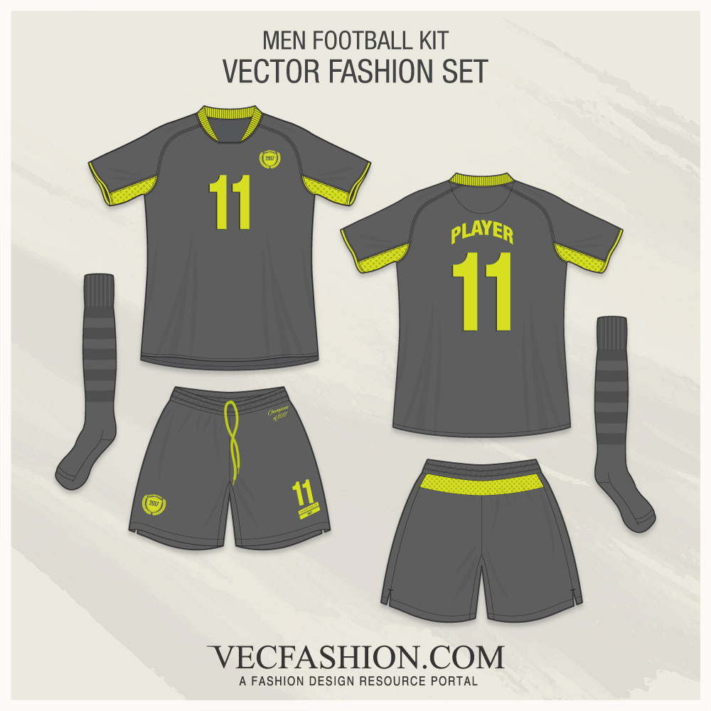 Men Football Kit Fashion Set, an Illustration by VecFashion Ltd.