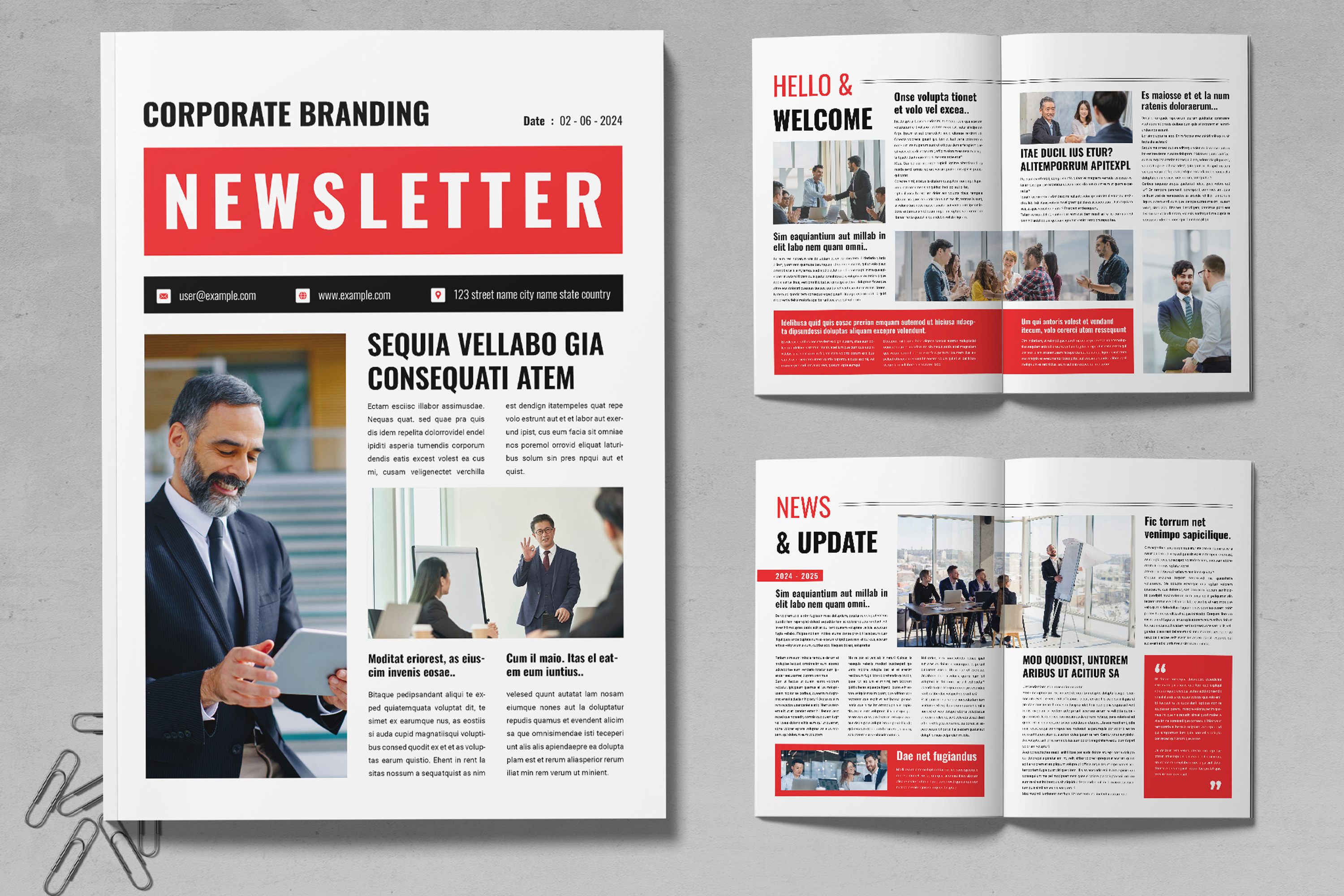 Corporate Newsletter Template | Creative Market