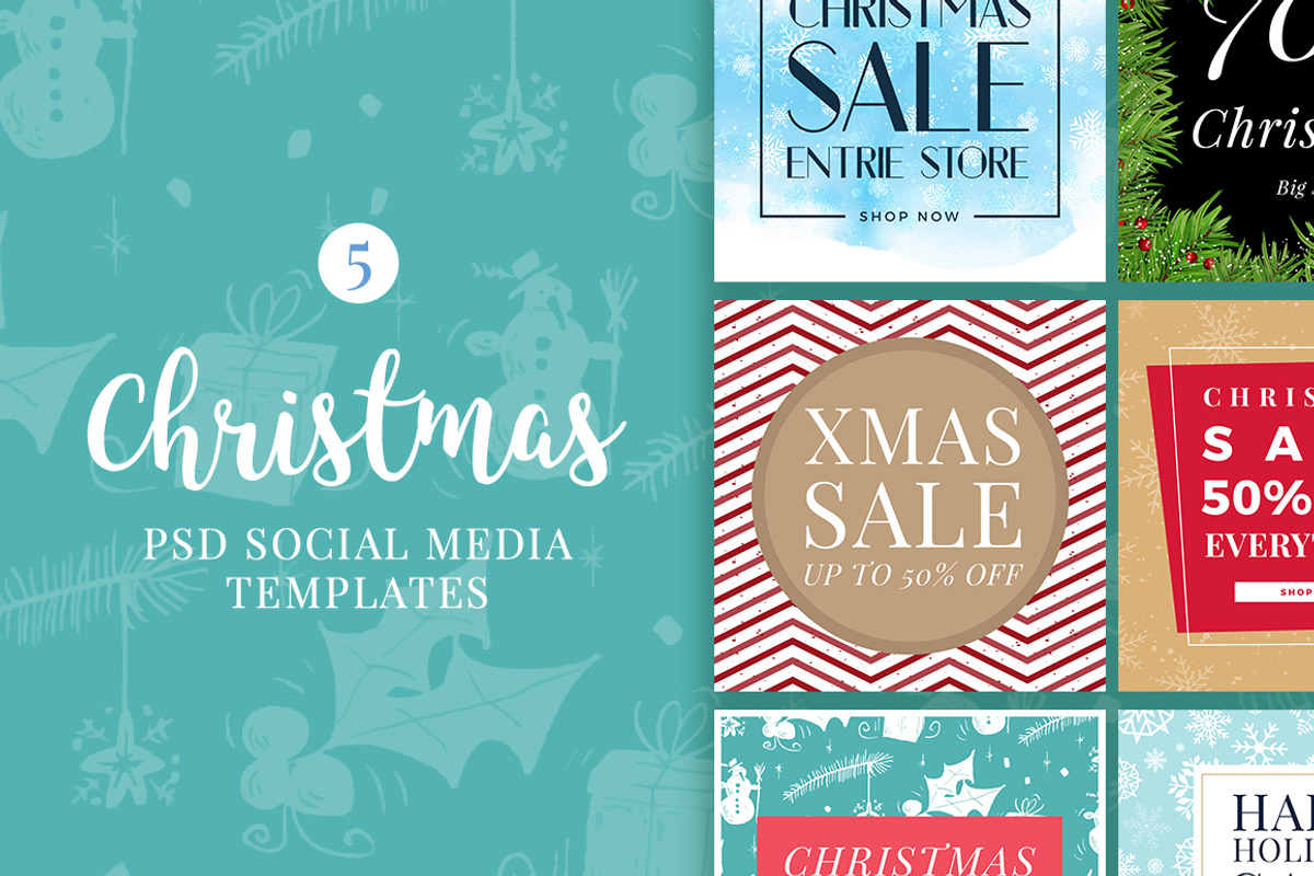 Christmas Social Media Bundle, a Social Media Template by MinimalStudioCo