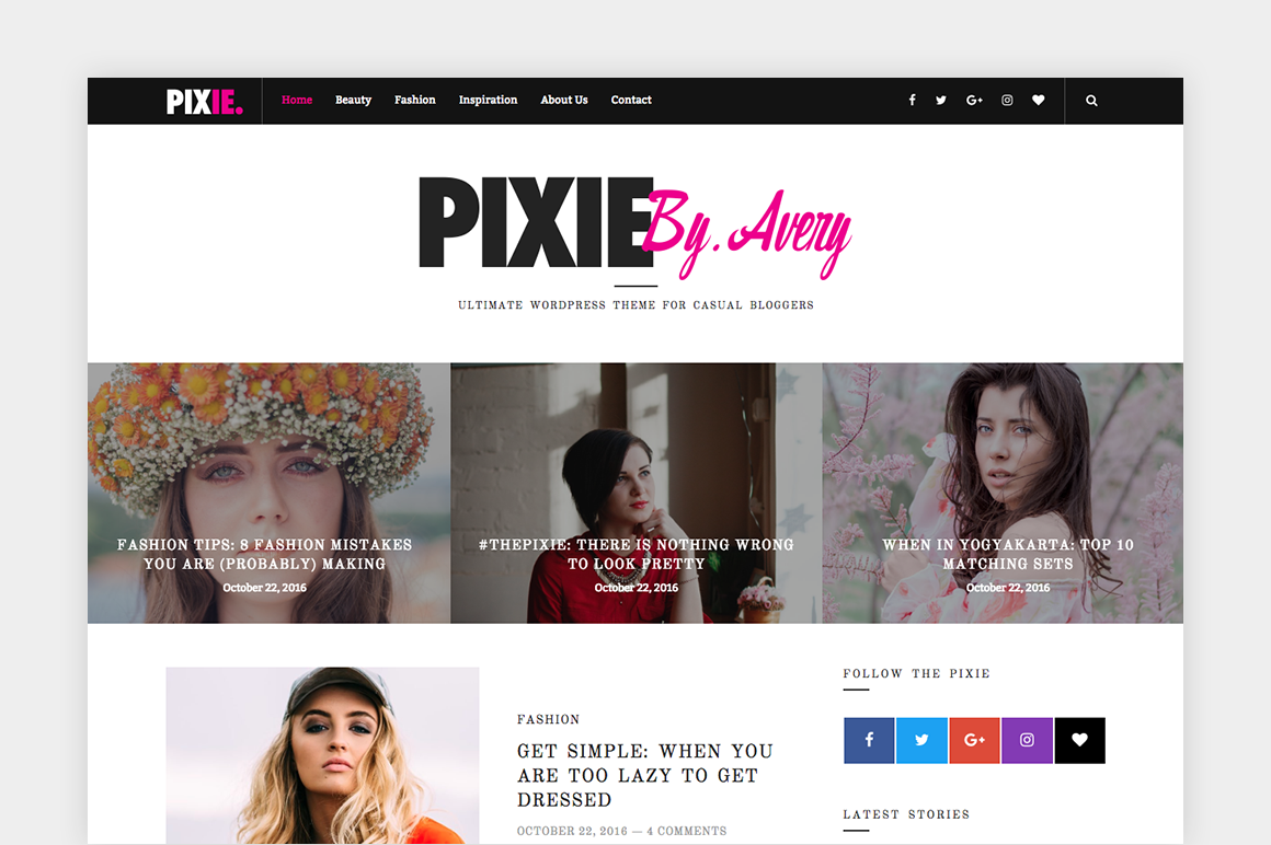 Pixie - WordPress Blog Theme, a WordPress Template by ThemeDsgn