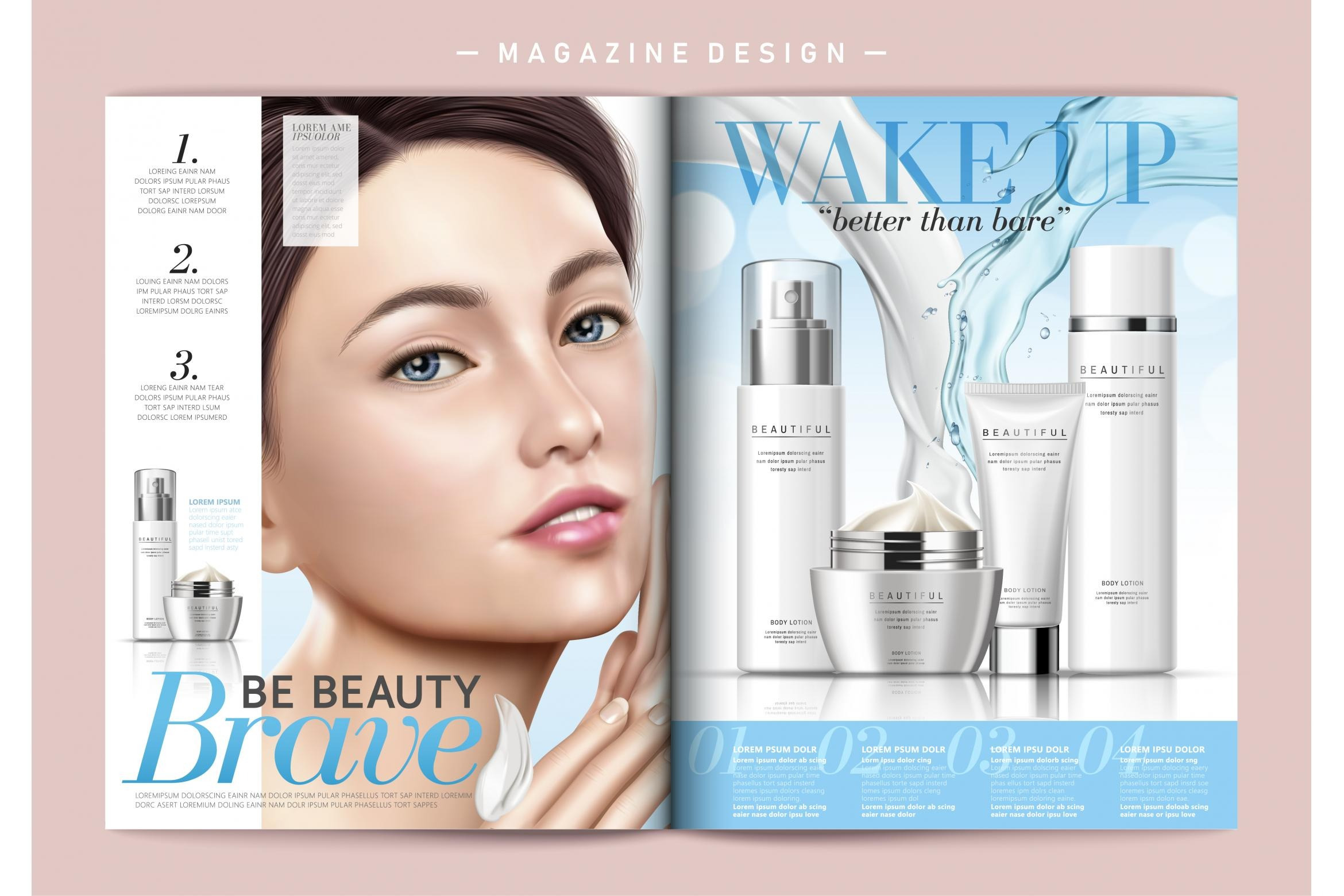 Skin care magazine template | Magazine Templates ~ Creative Market