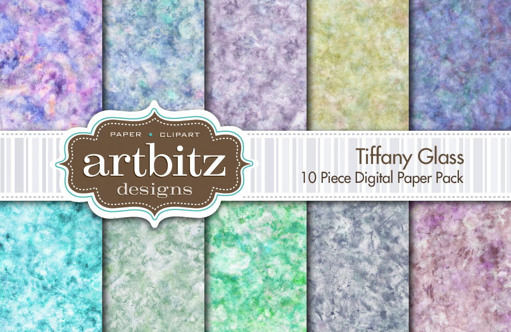 Tiffany Glass Digital Paper, a Texture Graphic by ArtBitz