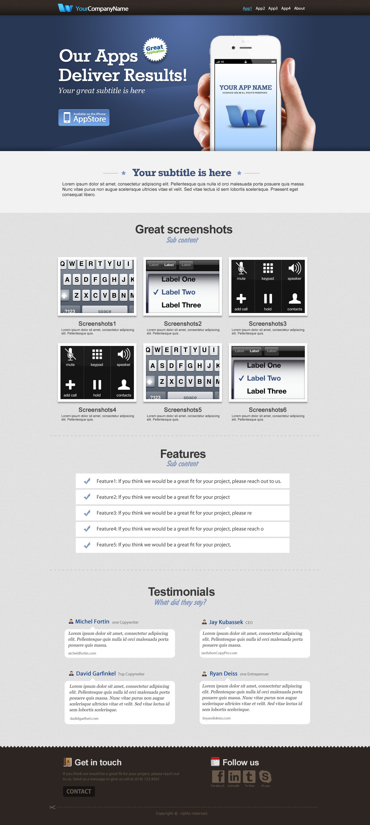 concise deliver results apps collect, an App Template by iconnice
