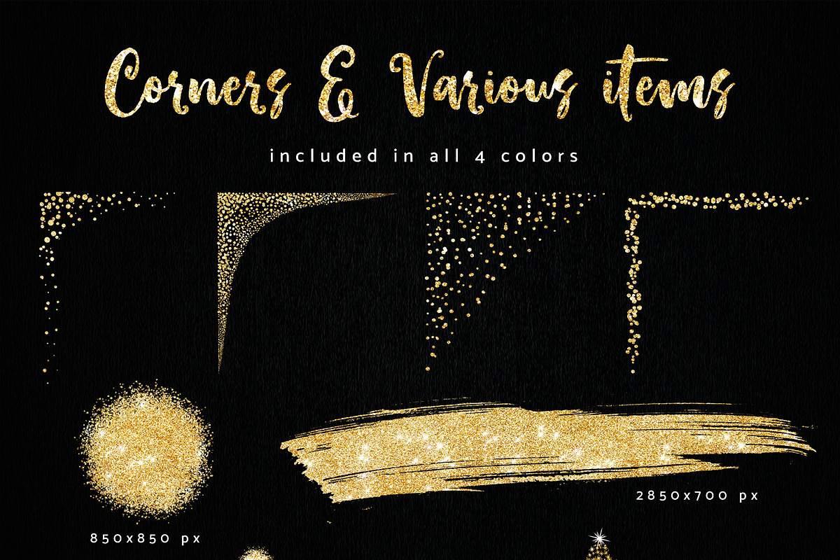 Glitter Photo Overlay Frames Borders, a Texture Graphic by Nifty ...