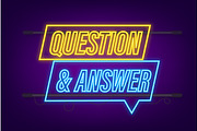 Question and Answer banner. Neon, a Work Illustration by DG-Market