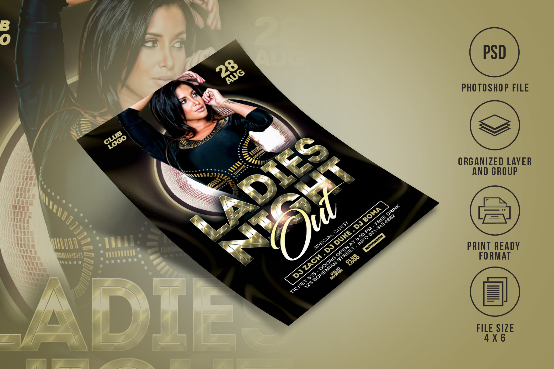 Ladies Night Out Flyer, a Flyer Template by AyumaDesign