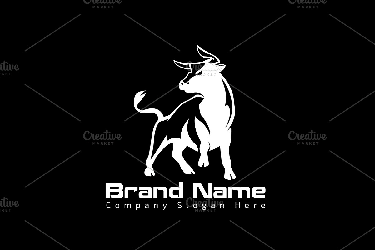 Modern Bull Logo - Mock-Up & Vector, a Branding & Logo Template by Multiple