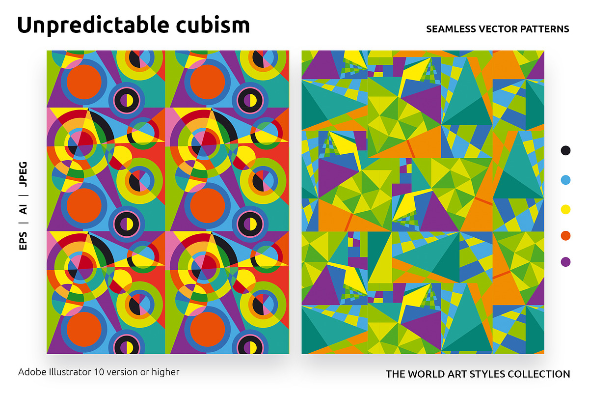 Abstract Cubism Vector Patterns