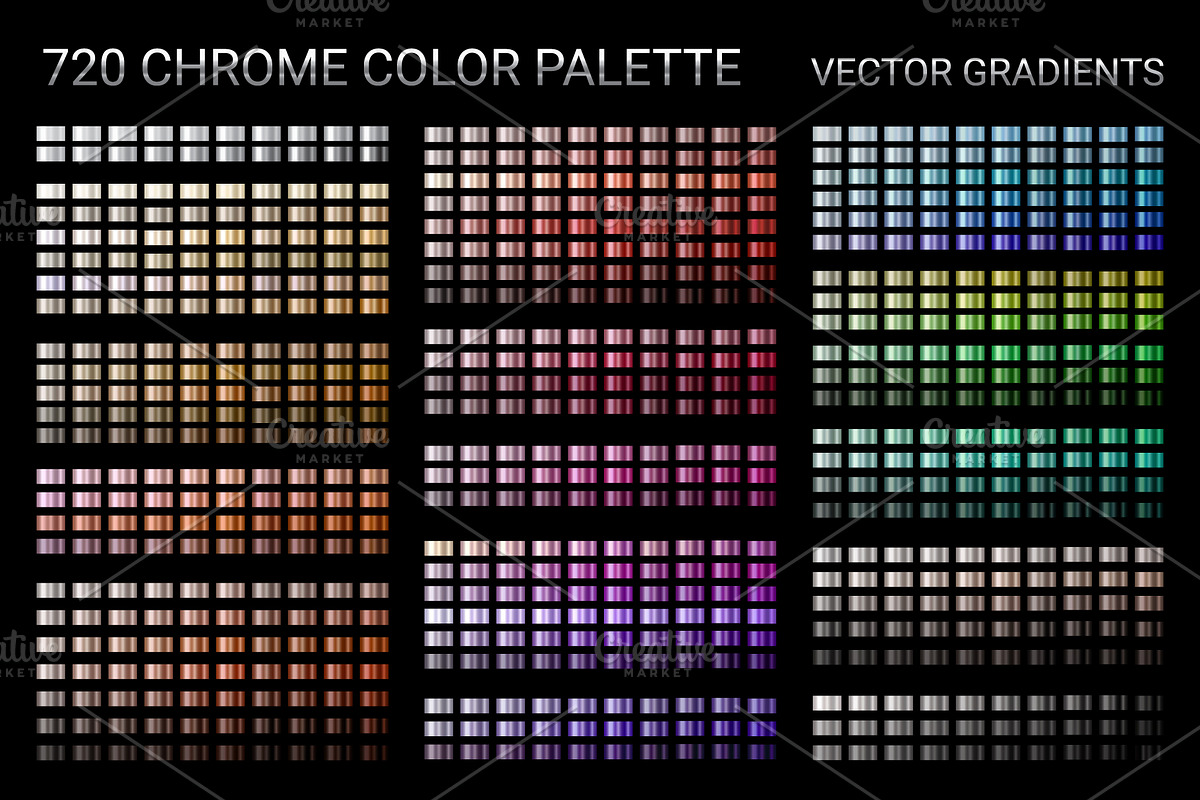 Metallic CHROME GRADIENTS Swatches