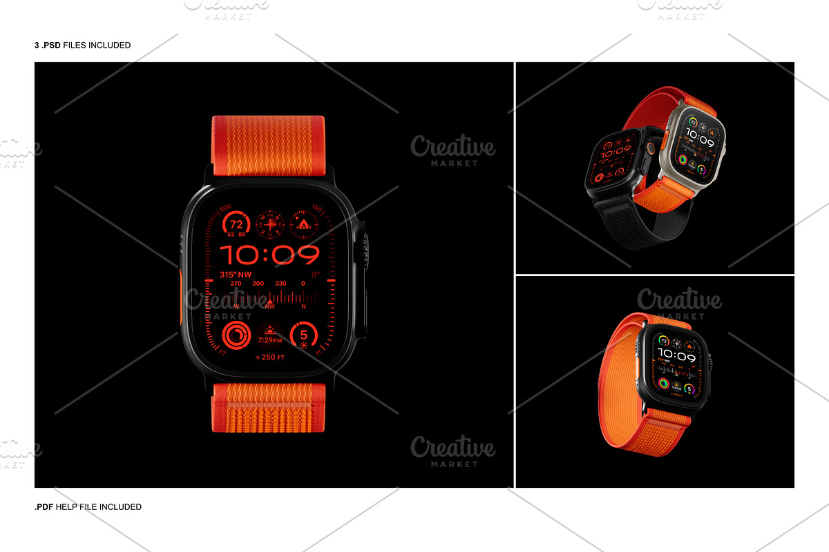 Watch Ultra Mockup (3 PSD)