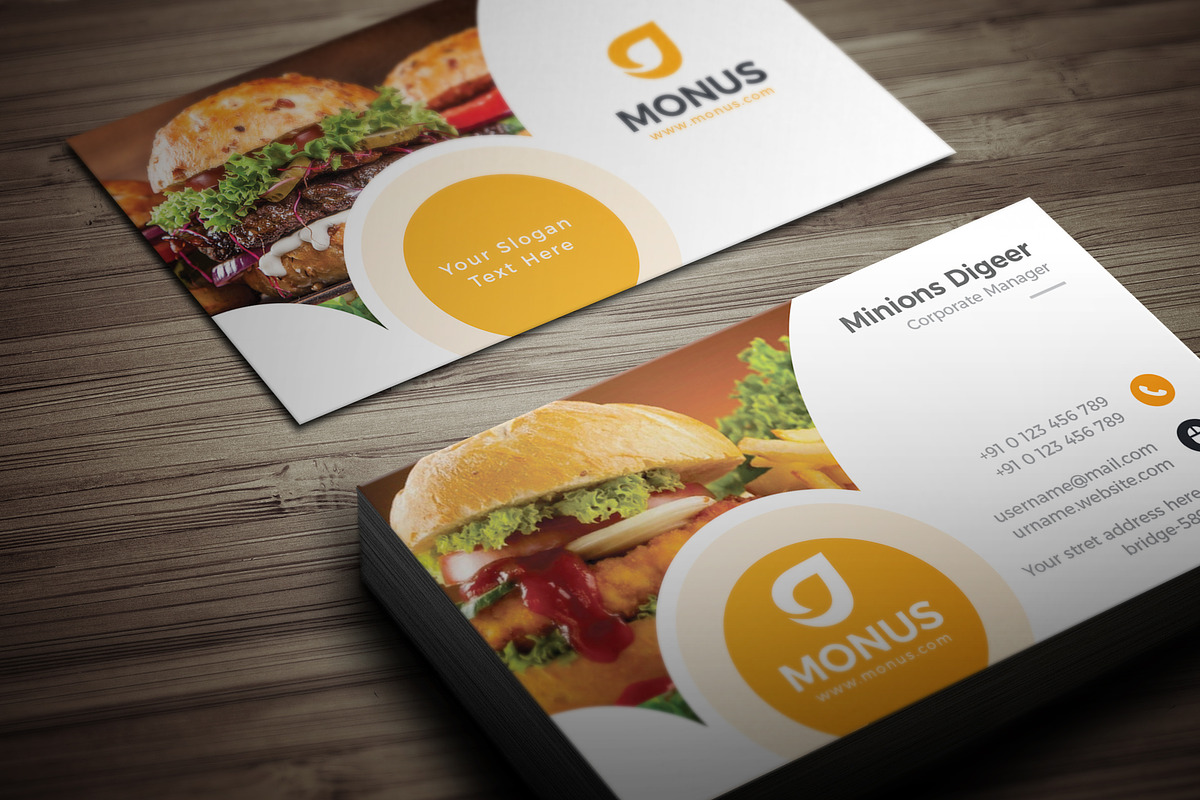 Fast Food Business Card, a Business Card Template by GenerousArt