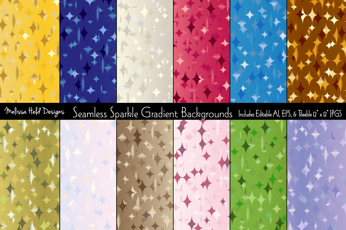 Seamless Sparkle Gradients, a Pattern Graphic by Melissa Held Designs